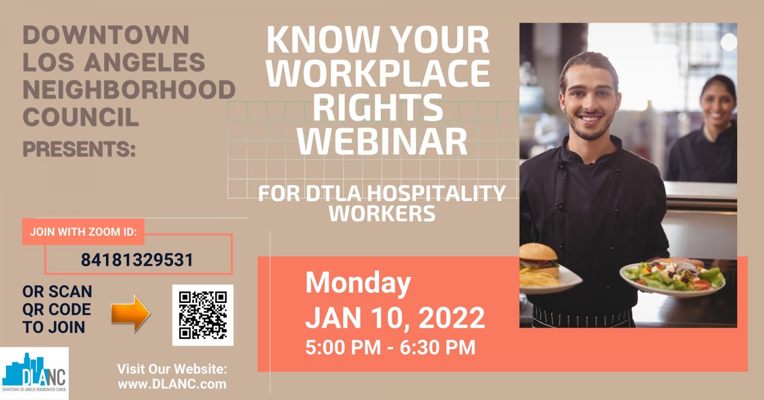 Know your workplace rights webinar – for DTLA hospitality workers ...